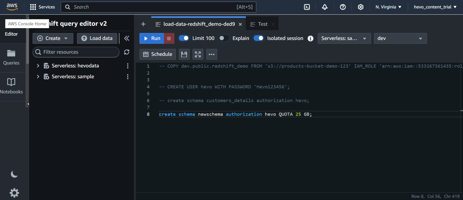 Connect Hive to Redshift with Code Snippets